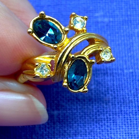 Avon | Jewelry | Vintage Avon Gold Toned Ring Size 8 With Faux Diamond ...